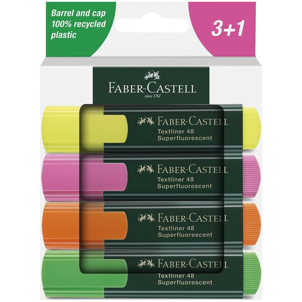 Faber-Castell 1548 Superfluorescent 4 db-os szövegkiemelő filc szett ...