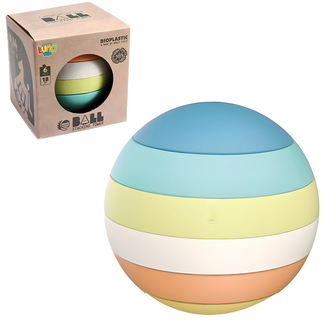 Labda 6db-os toronyépítő játék 12cm vásárlás a Játékshopban