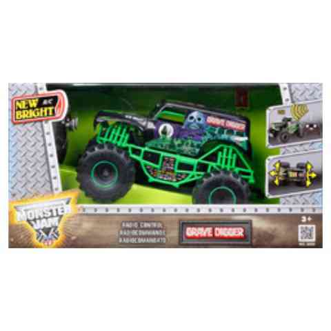 Monster Jam Grave Digger távirányítós terepjáró autó 1/24 - New Bright ...