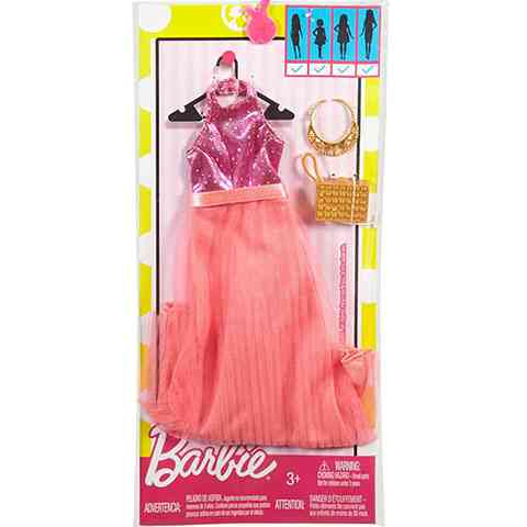 Barbie Rózsaszín ruha barack színű szoknyával - Mattel vásárlás a ...
