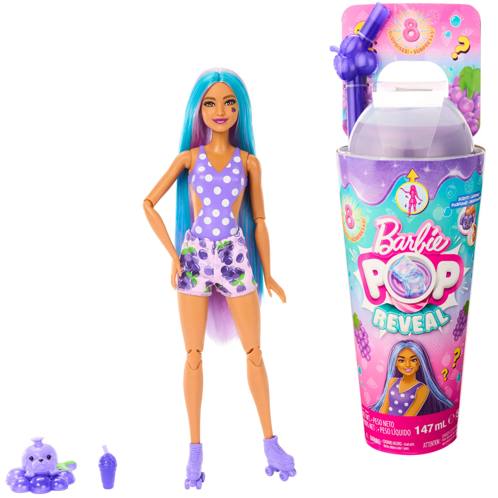 Barbie Slime Reveal - Szőlő meglepetés baba gyümölcsös szettben kék ...