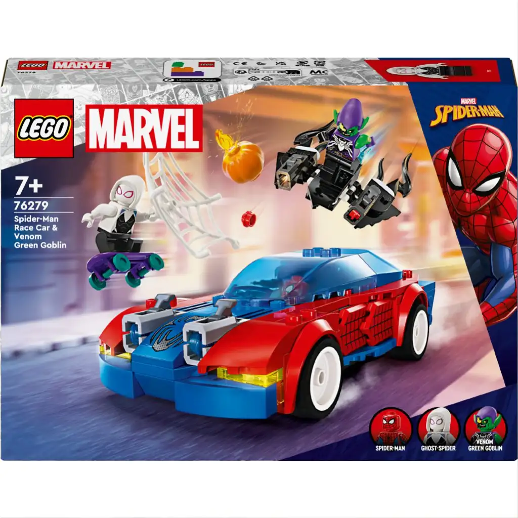 LEGO® Super Heroes Pókember versenyautó és Venomizált zöld manó (76279 ...