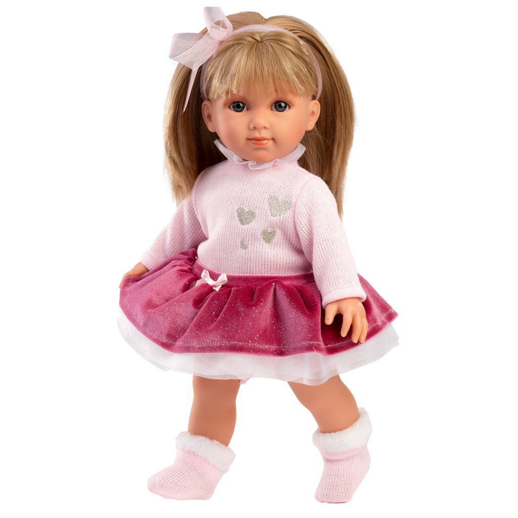 Llorens Elena 35cm-es baba piros szoknyában vásárlás a Játékshopban