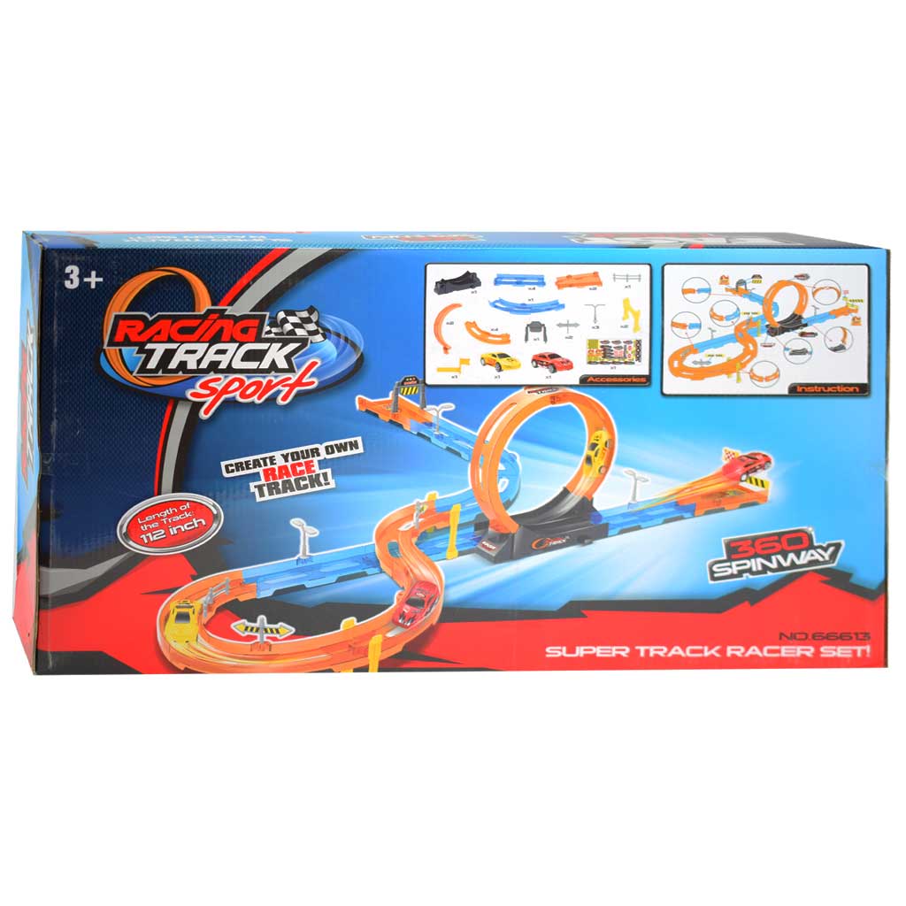 Racing Track 360°-os szuper hurok versenypálya kanyarokkal és 2db ...