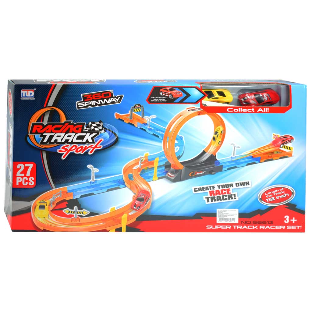 Racing Track 360°-os szuper hurok versenypálya kanyarokkal és 2db ...