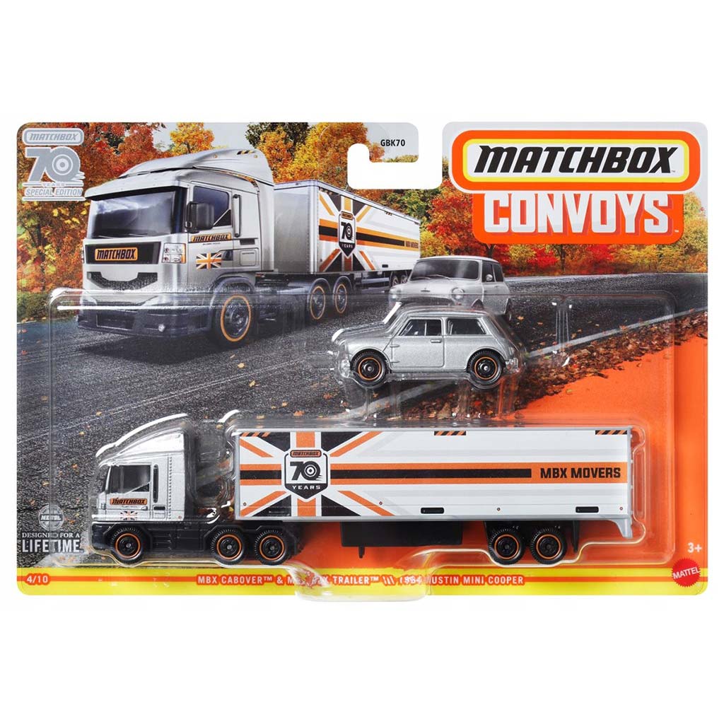 Matchbox Teherautó MBX Cabover & Box Trailer és Mini Cooper járgány ...