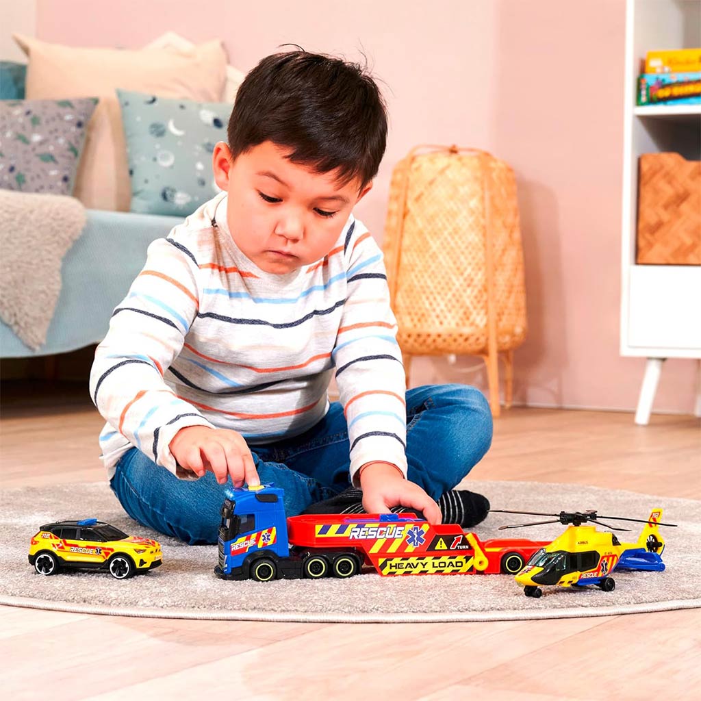 Mentő kamion helikopterrel és autóval - Dickie Toys vásárlás a Játékshopban