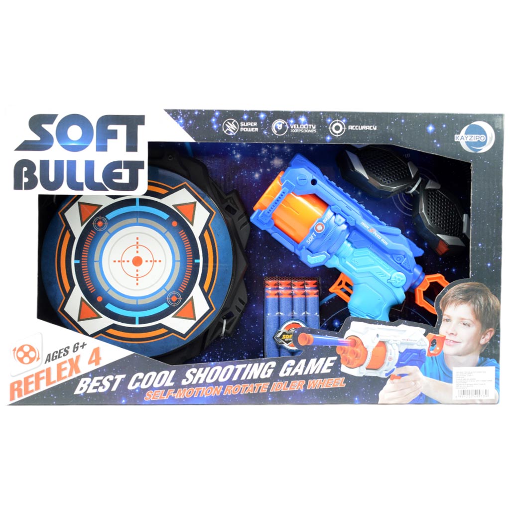 Soft Bullet Reflex 4 manuális forgótáras szivacslövő fegyver ...