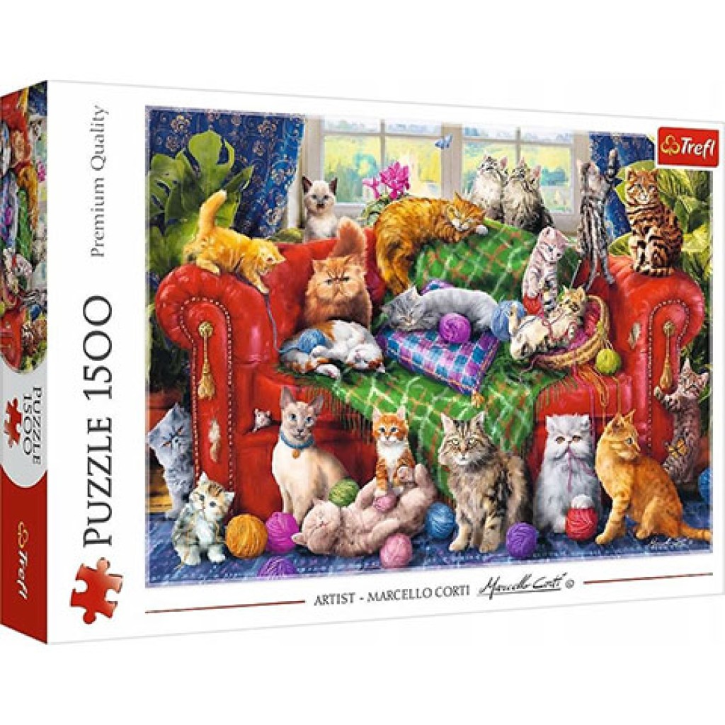 Kiscicák a kanapén 1500db-os puzzle - Trefl vásárlás a Játékshopban