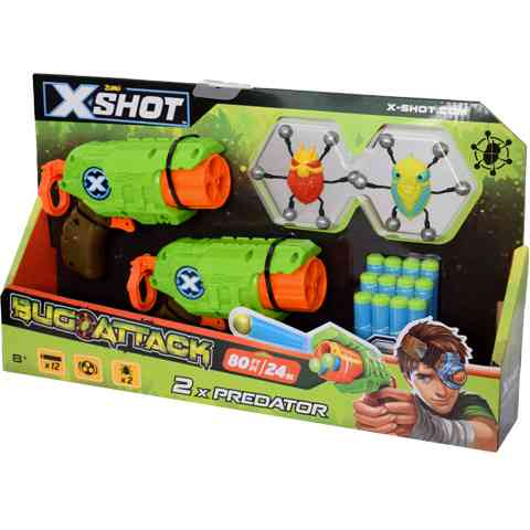 X-shot Bogártámadás Predator TK-3 dupla szivacslövő játékpisztoly ...